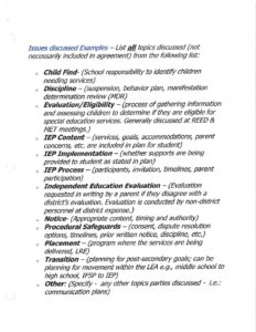 8. Issues-Discussed-Examples | Special Education Mediation Services